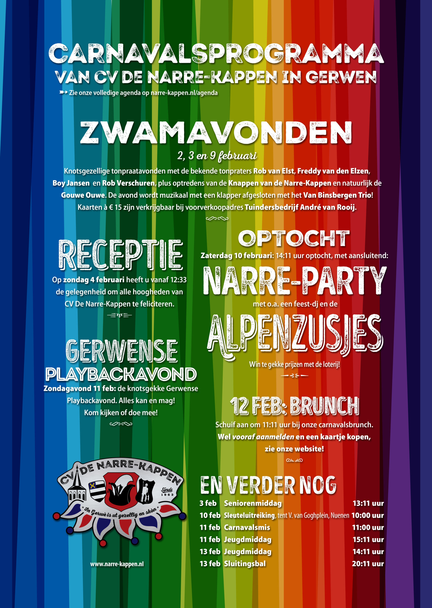 CV De Narre-Kappen | Programma carnaval 2024